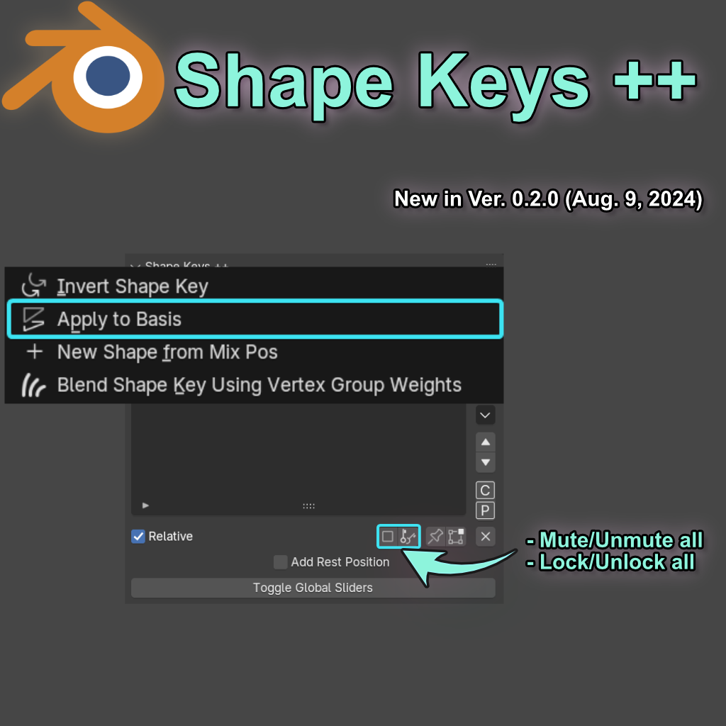 Shape Keys ++ Blender Add-on (Ver. 0.2.2) - shugan - BOOTH
