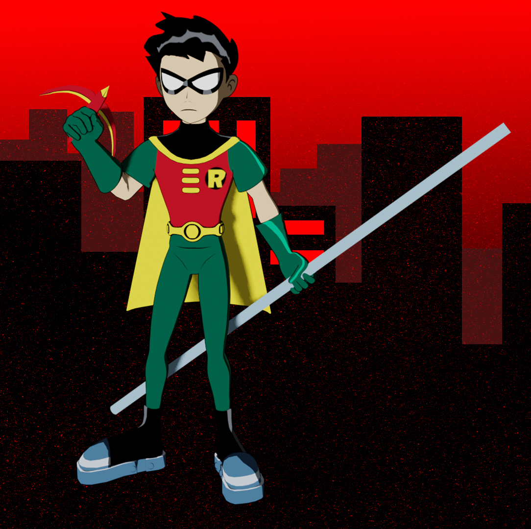 Teen Titans Robin Rigged 3D model - Cakeman's 3D Assets - BOOTH
