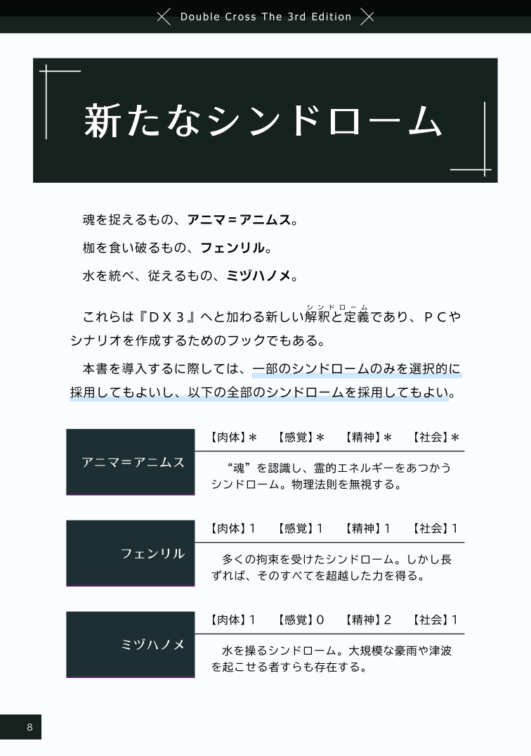 【DX3rd】アンチャートシンドローム：プレサージ【オリジナルシンドローム集】 - studio SISTER - BOOTH