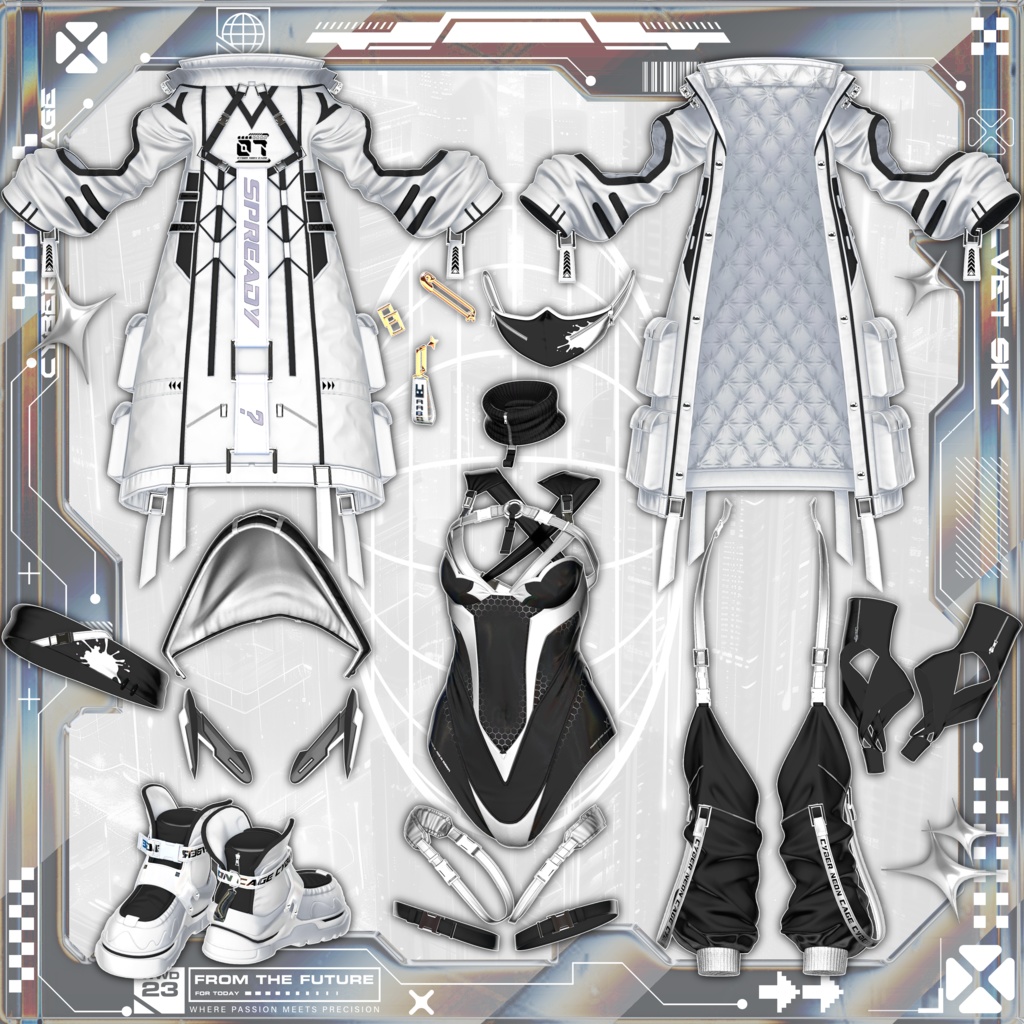 [18Avatars]🌐Cyber Neon Cage🌐 - velvetsky - BOOTH