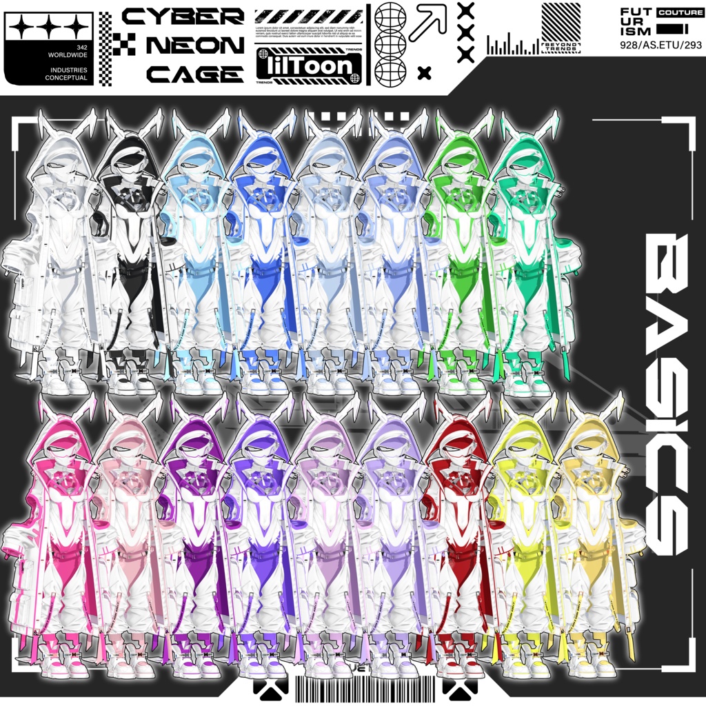 [18Avatars]🌐Cyber Neon Cage🌐 - velvetsky - BOOTH