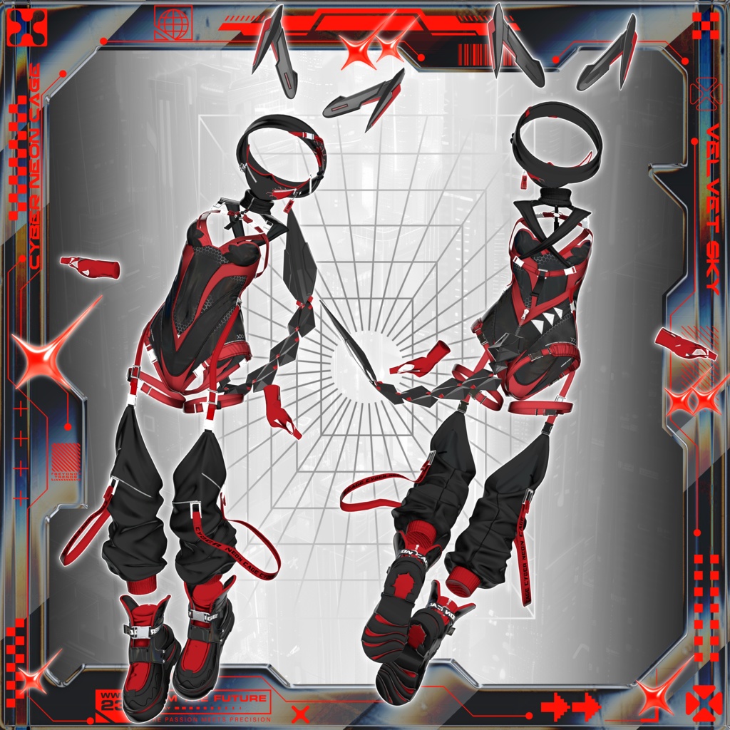 [18Avatars]🌐Cyber Neon Cage🌐 - velvetsky - BOOTH