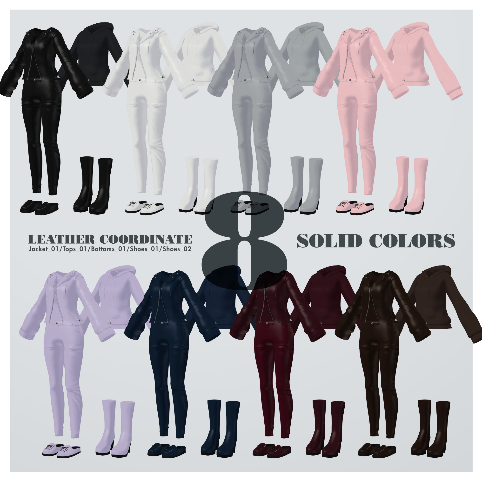 【NC's Cloth専用】Leather Coordinate【Material・Texture】 - ウィズエスティ - BOOTH