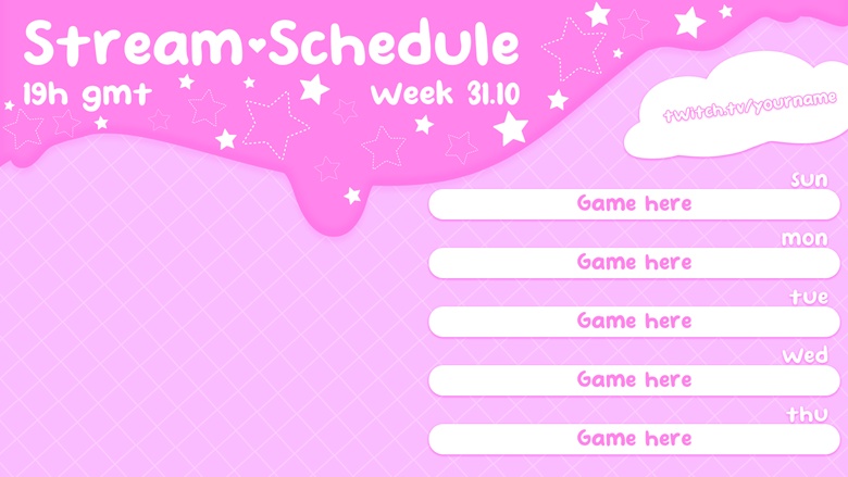Cute Pink Stream Schedule - Hyokari - BOOTH