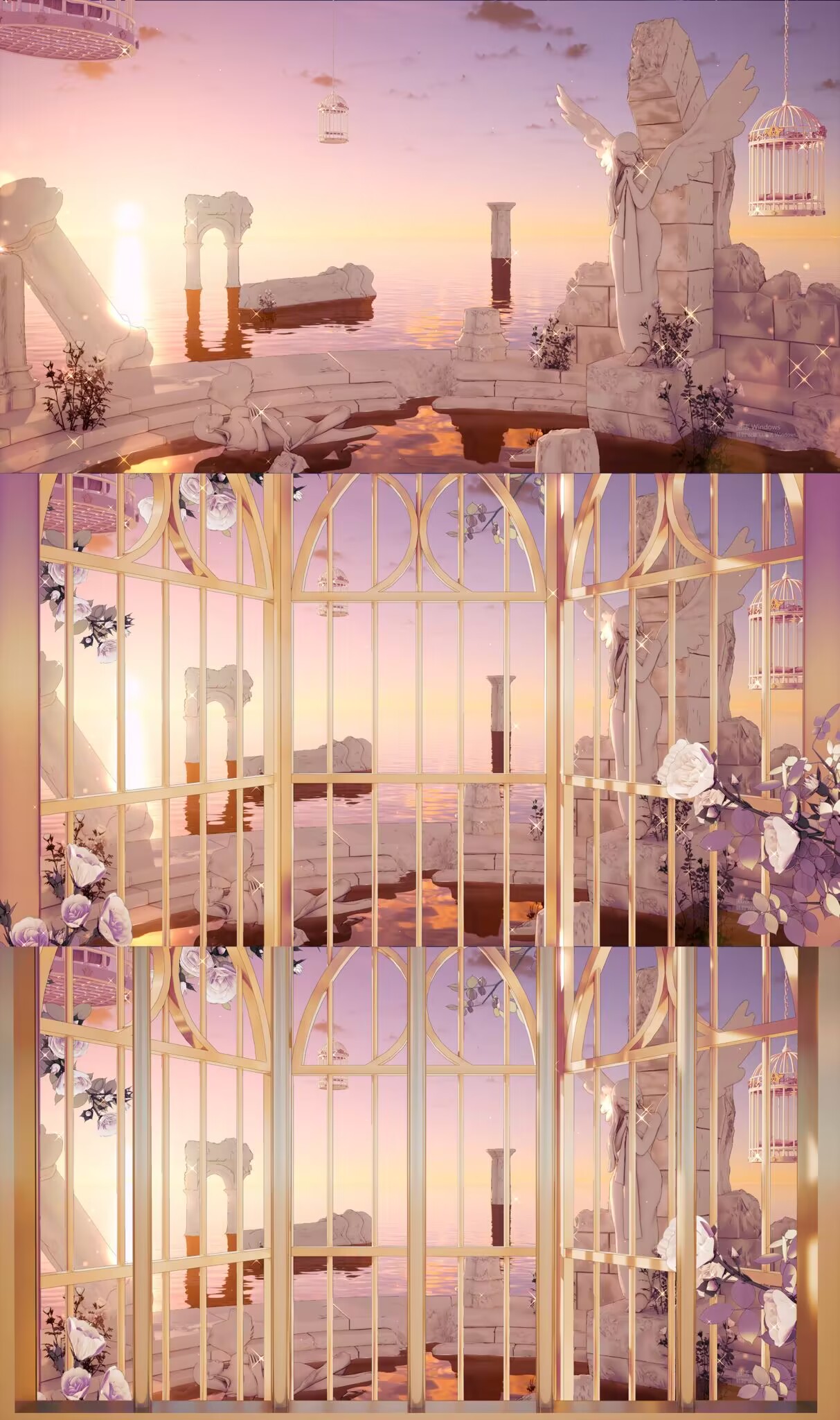 【Vtuber向け】【背景素材】动态配信背景全5色天使囚笼Angel cage - 柚子呀百货商店 - BOOTH