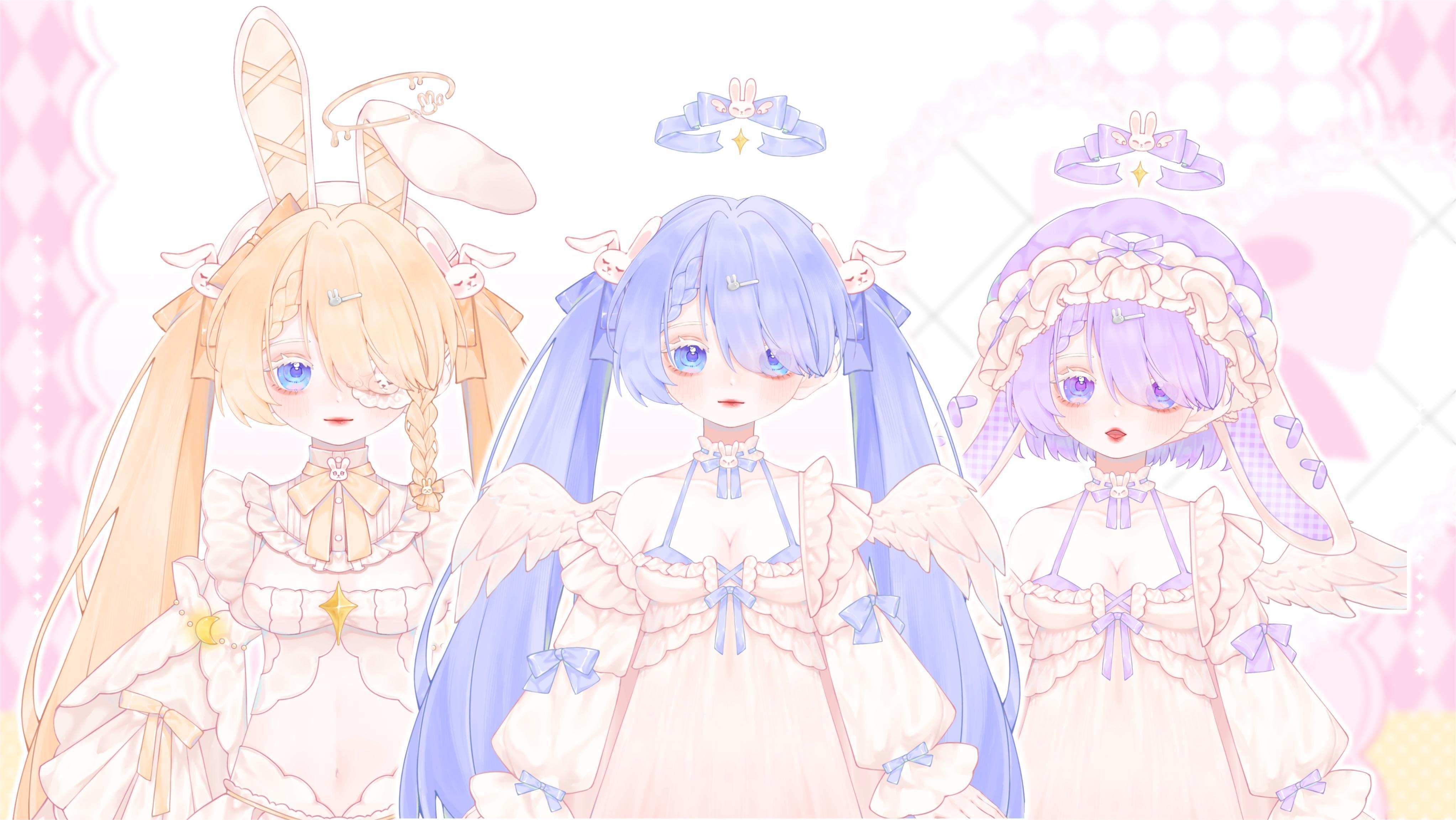 【Vtuber向け】【live2d モデル】【Vts】4色兔兔天使 Rabbit Angel - 柚子呀百货商店 - BOOTH