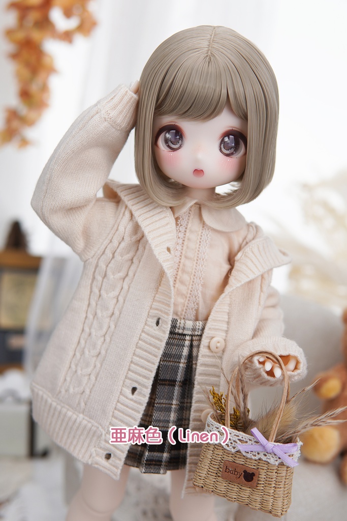 [Salafina]1/4と1/6（17cm－19cm)サイズドール用手つくりショートボブ造形ウィッグ「MITUKI2.0」dollwig ...