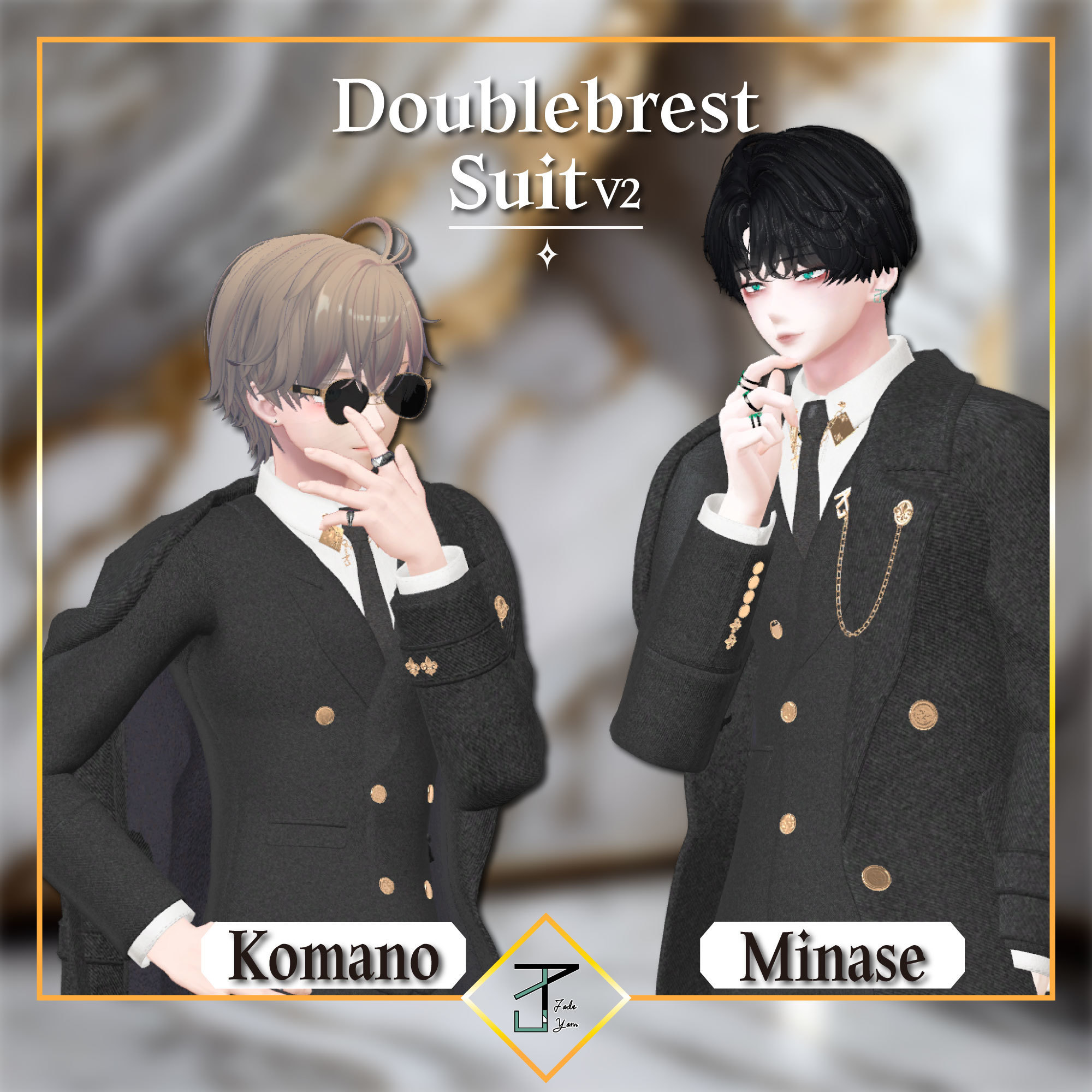 [VRChat] Doublebrest Suit V2 For Mans - Jade_Yarn - BOOTH