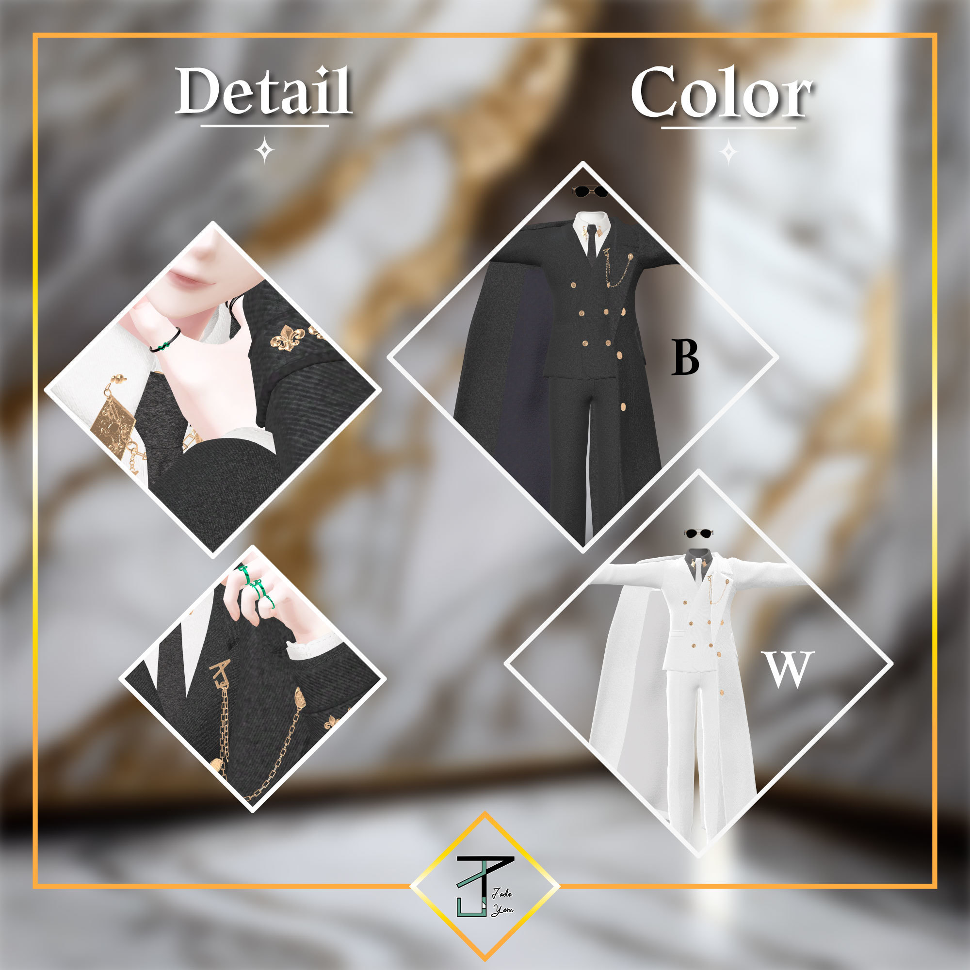 [VRChat] Doublebrest Suit V2 For Mans - Jade_Yarn - BOOTH