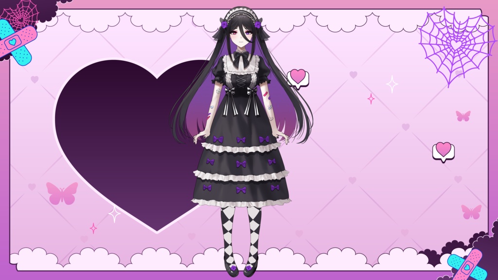Goth Maid Live2D virtual avatar - snearu - BOOTH