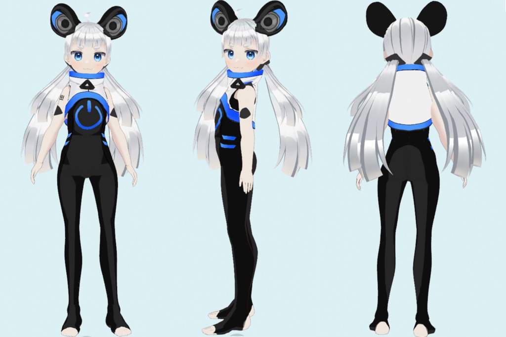 Vrm model:🖱️ Blue Mouse anime girl [Vroidstudio] - Pudding - BOOTH