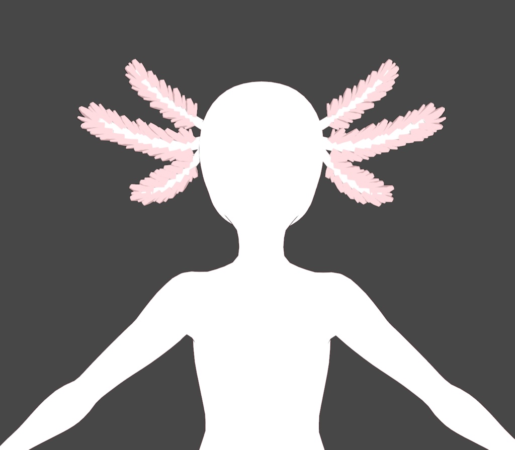 Vroid free simple axolotl ears🎀 - Pudding - BOOTH