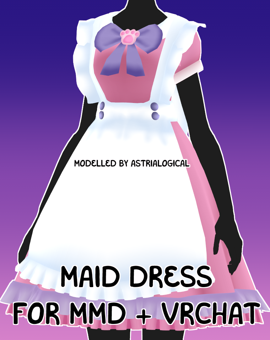 [VRChat + MMD] Maid Dress - astrialogical3d - BOOTH