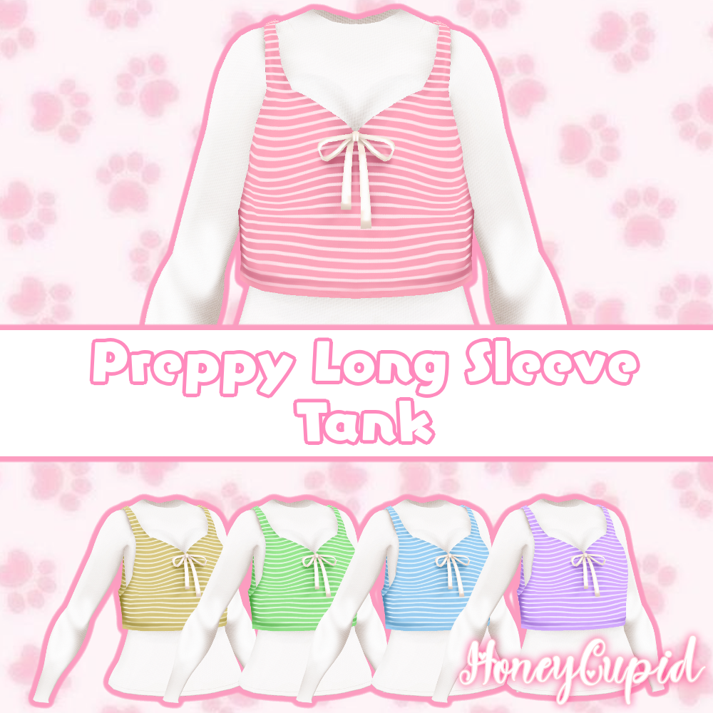 [VRoid] Preppy Long Sleeve Tank - Moving Shop ! - BOOTH