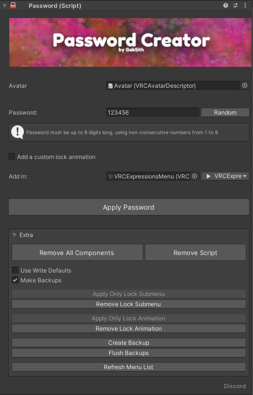 VRChat Password Lock (Free!) - GabSith - BOOTH