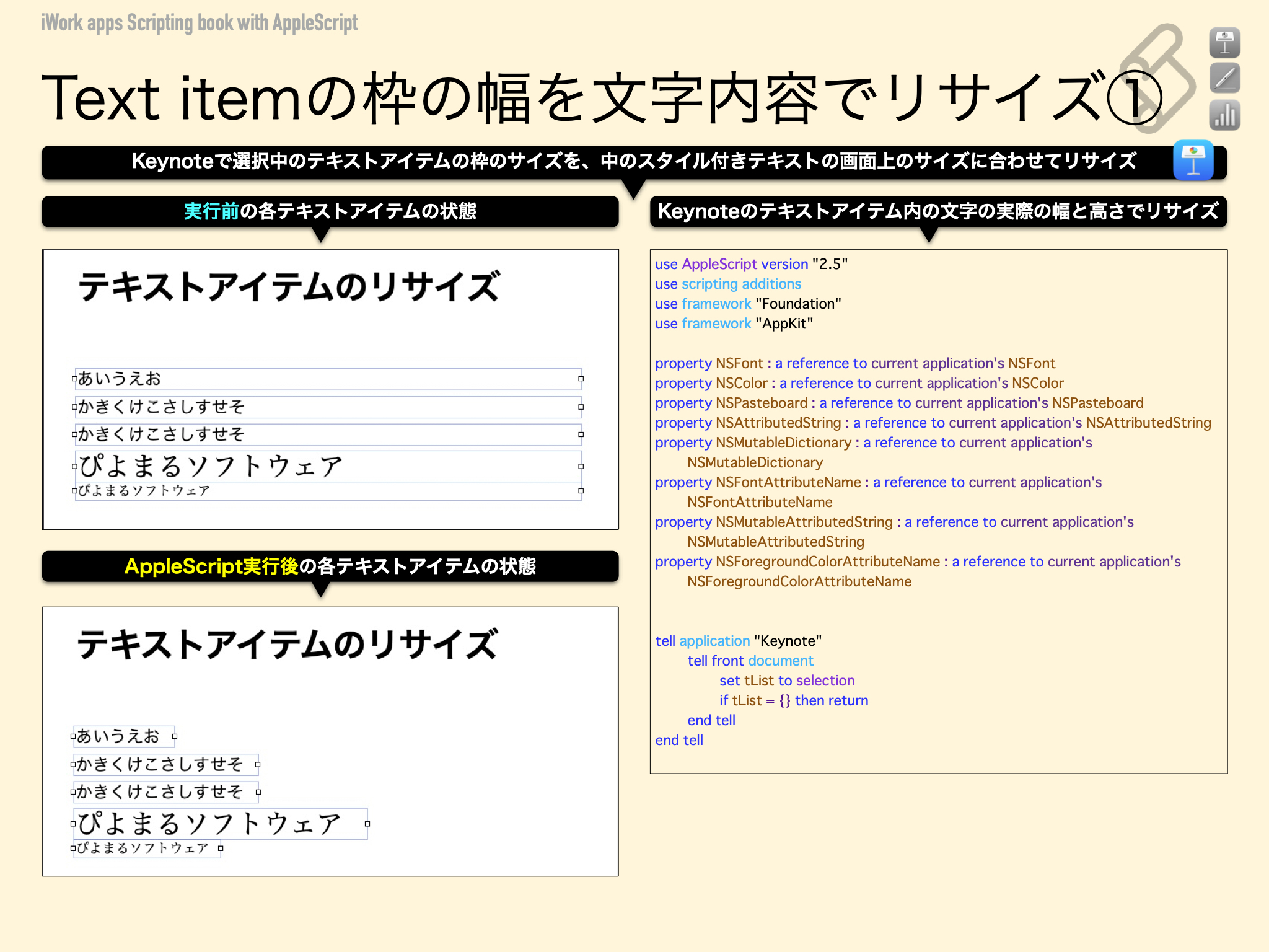 iWork (Keynote+Pages+Numbers) Scripting book with AppleScript - piyomarusoft - BOOTH