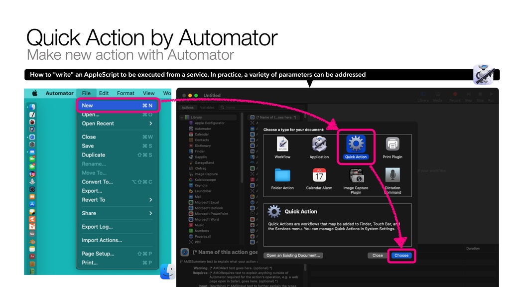 [Eng]AppleScript The BASIC Technics (30) How to build contextual menu scripts - piyomarusoft - BOOTH