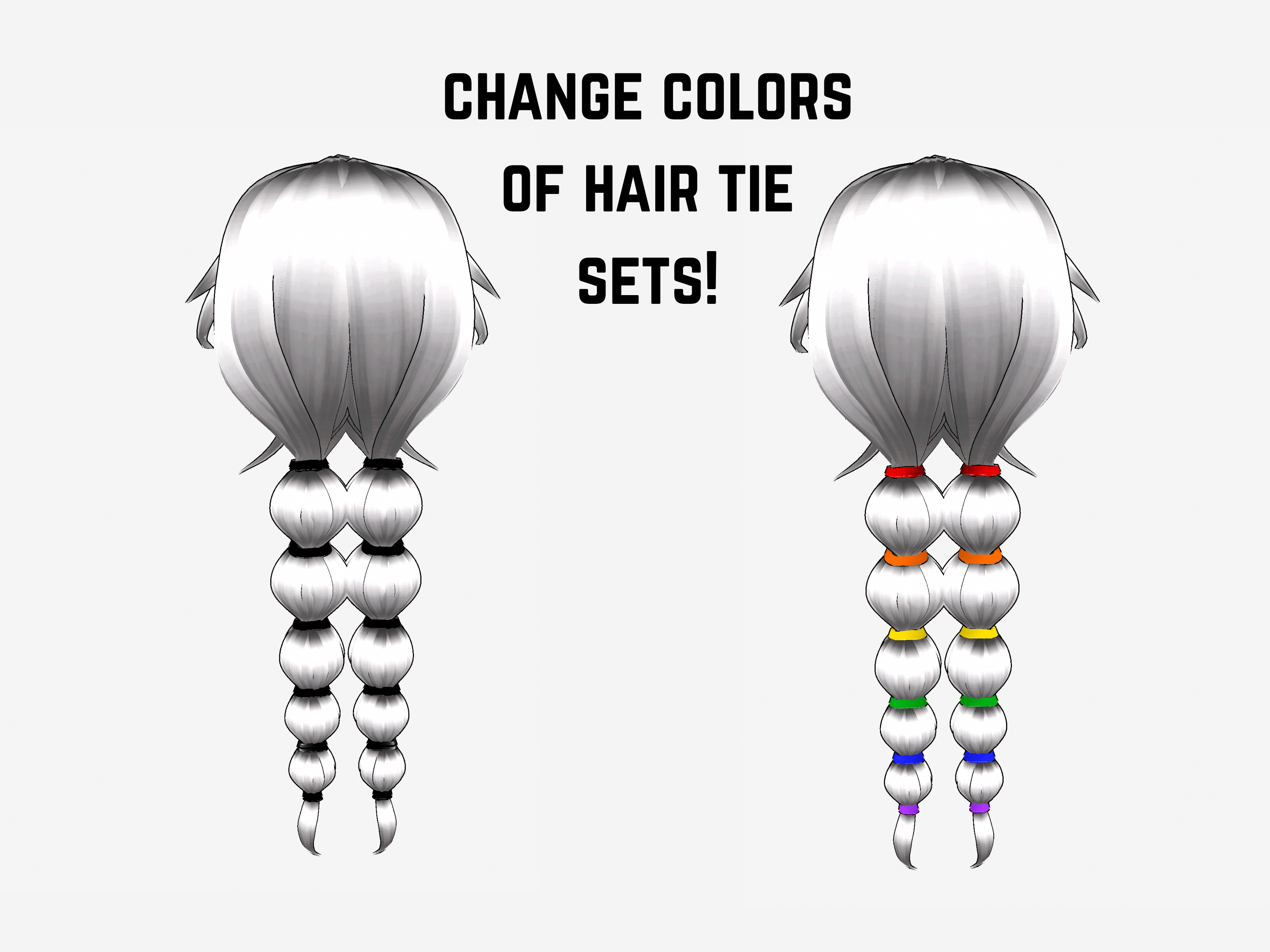 Vroid Bubble Braid Preset W/ Different Lengths And Bangs / Bubble Braid ...