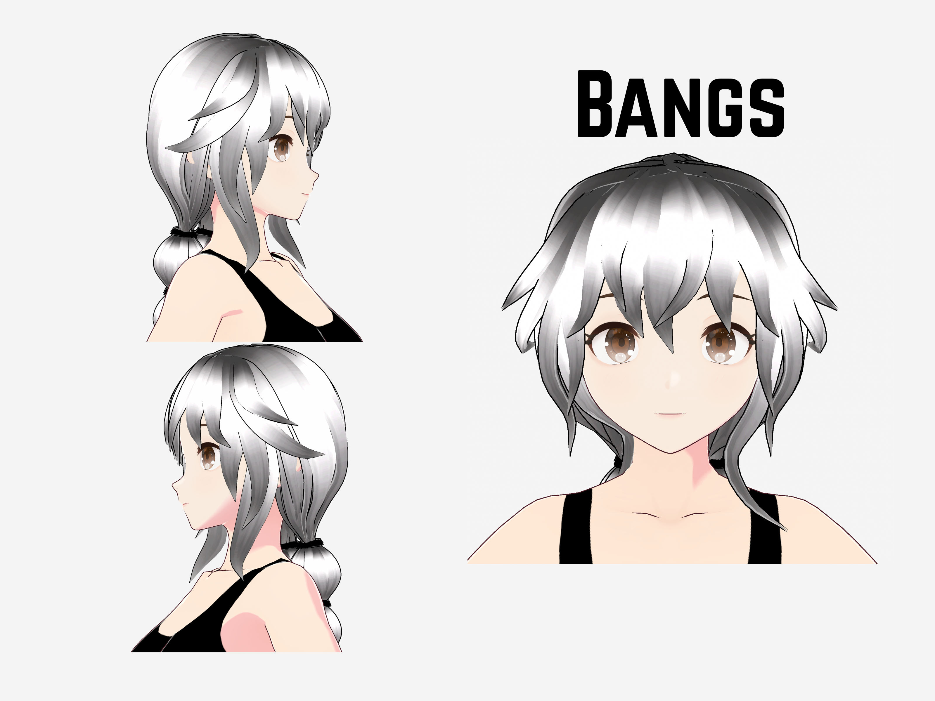 Vroid Bubble Braid Preset W/ Different Lengths And Bangs / Bubble Braid ...