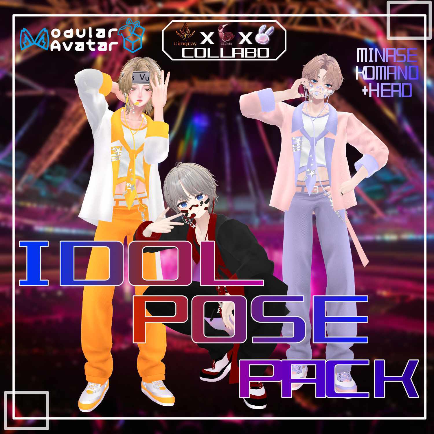 【3Dモデル】 IDOL SPLASH Collaboration (MINASE,KOMANO,MARO ONLY(+HEAD ...