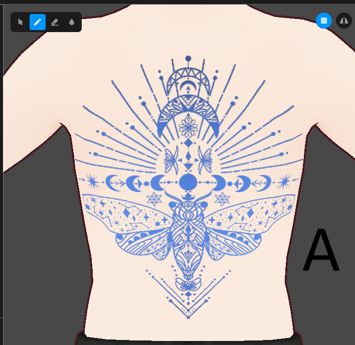 Vroid Cicada Moon Tattoo - Tattoo and fun - BOOTH