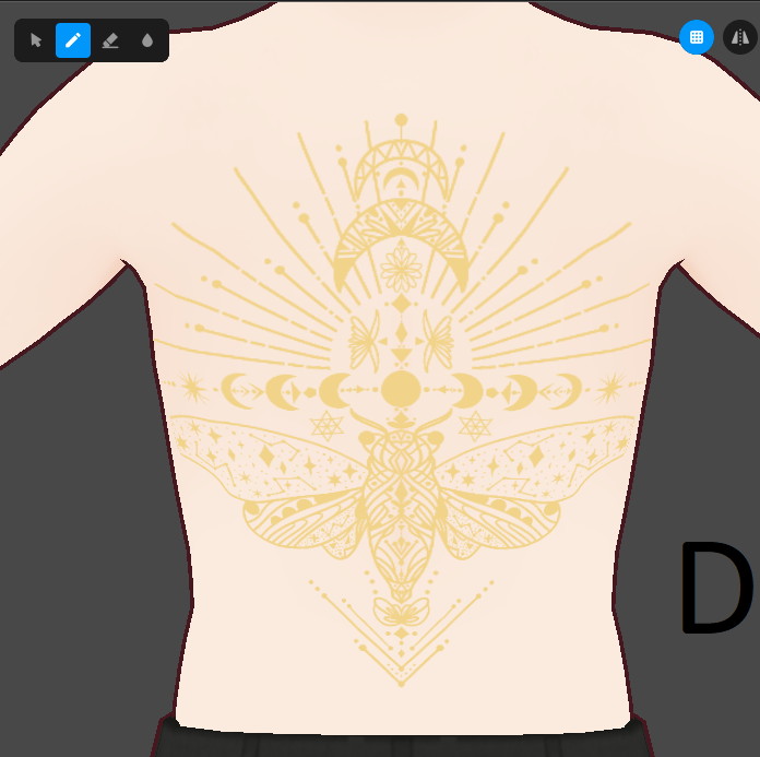 Vroid Cicada Moon Tattoo - Tattoo and fun - BOOTH