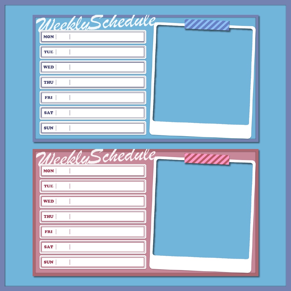 週間スケジュール表 - rainy stroll - BOOTH