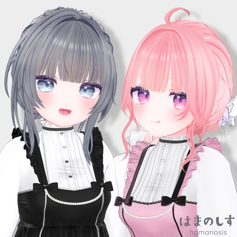 わたがしヘア 【 2種セット / 髪型 / アップヘア 】 ヘアアクセサリー付き Watagashi Hair - はまのしす -hamanosis- - BOOTH