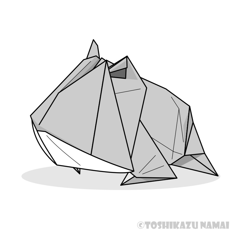 ツノガエル【折り図】Horned Frog【diagram】 - Namao/origami - BOOTH