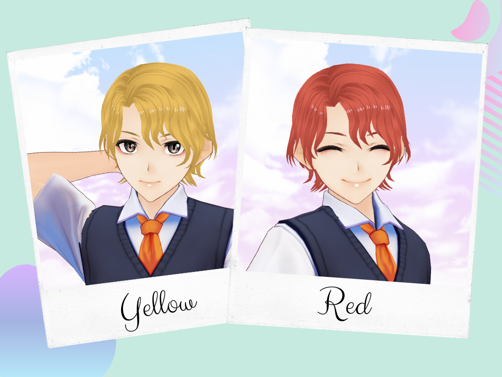 VRoid Hair Preset + 6 cell shaded colors set - Male short wavy hair ...