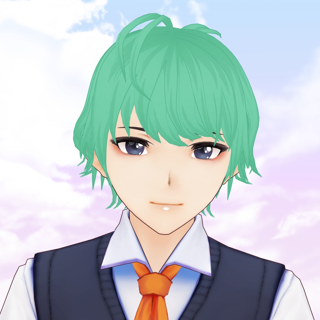 [Free/無料] Cell shaded male VRoid hair preset / coiffure courte avec ...