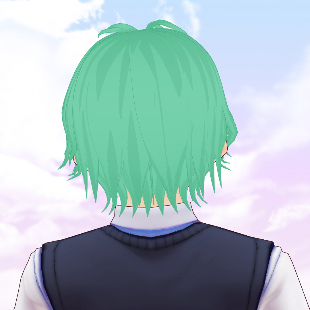 [Free/無料] Cell shaded male VRoid hair preset / coiffure courte avec ...