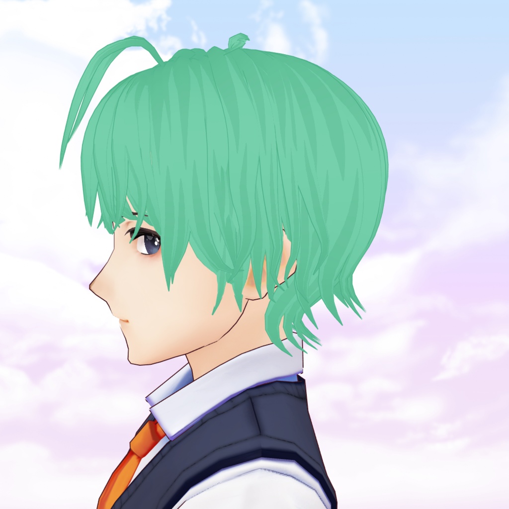 [Free/無料] Cell shaded male VRoid hair preset / coiffure courte avec ...