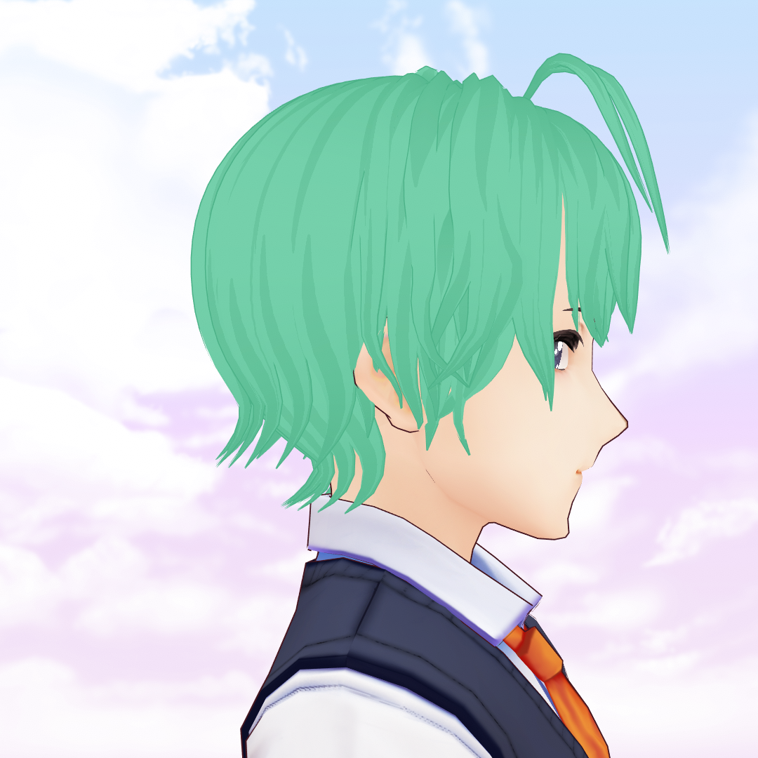 [Free/無料] Cell shaded male VRoid hair preset / coiffure courte avec ...