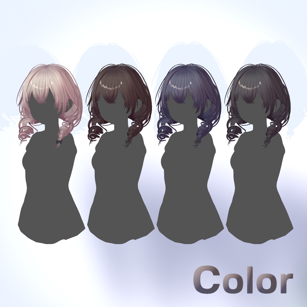 [11 Avatars] Braid Roll Hair - KitsuZuri - BOOTH