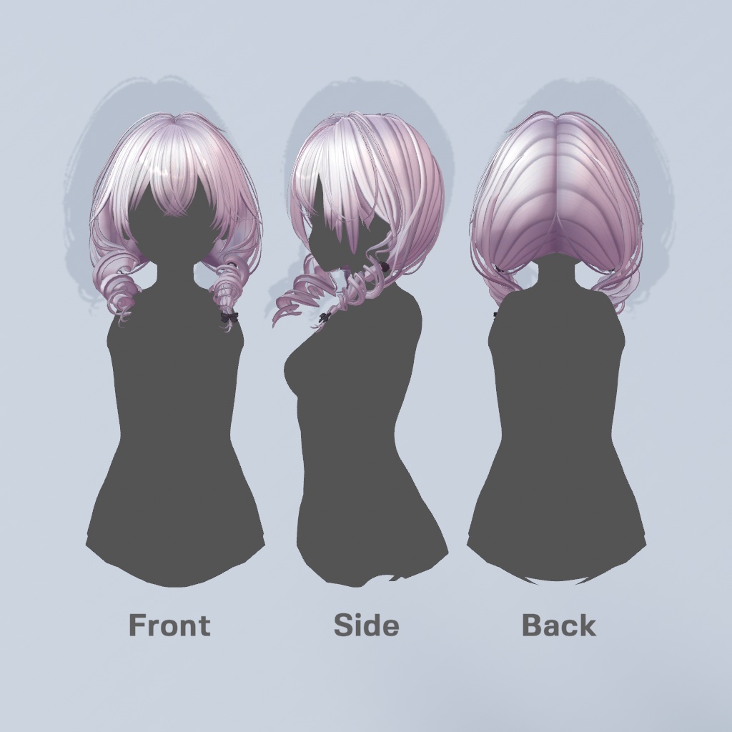 [11 Avatars] Braid Roll Hair - KitsuZuri - BOOTH