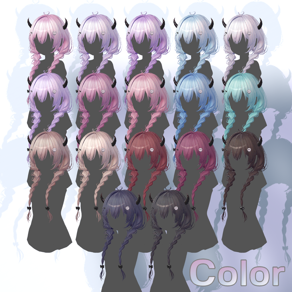 [11 Avatars] Twin Braid Hair - KitsuZuri - BOOTH