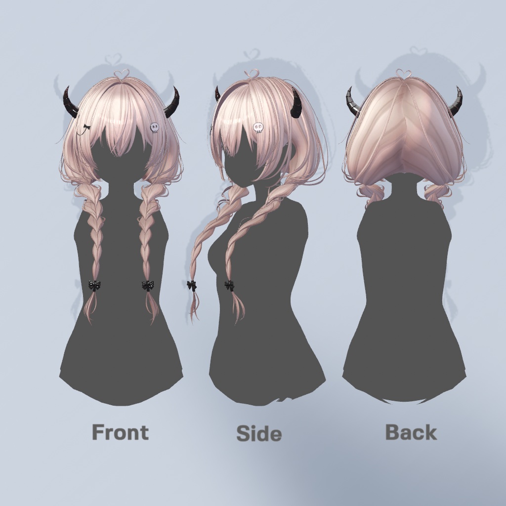 [11 Avatars] Twin Braid Hair - KitsuZuri - BOOTH