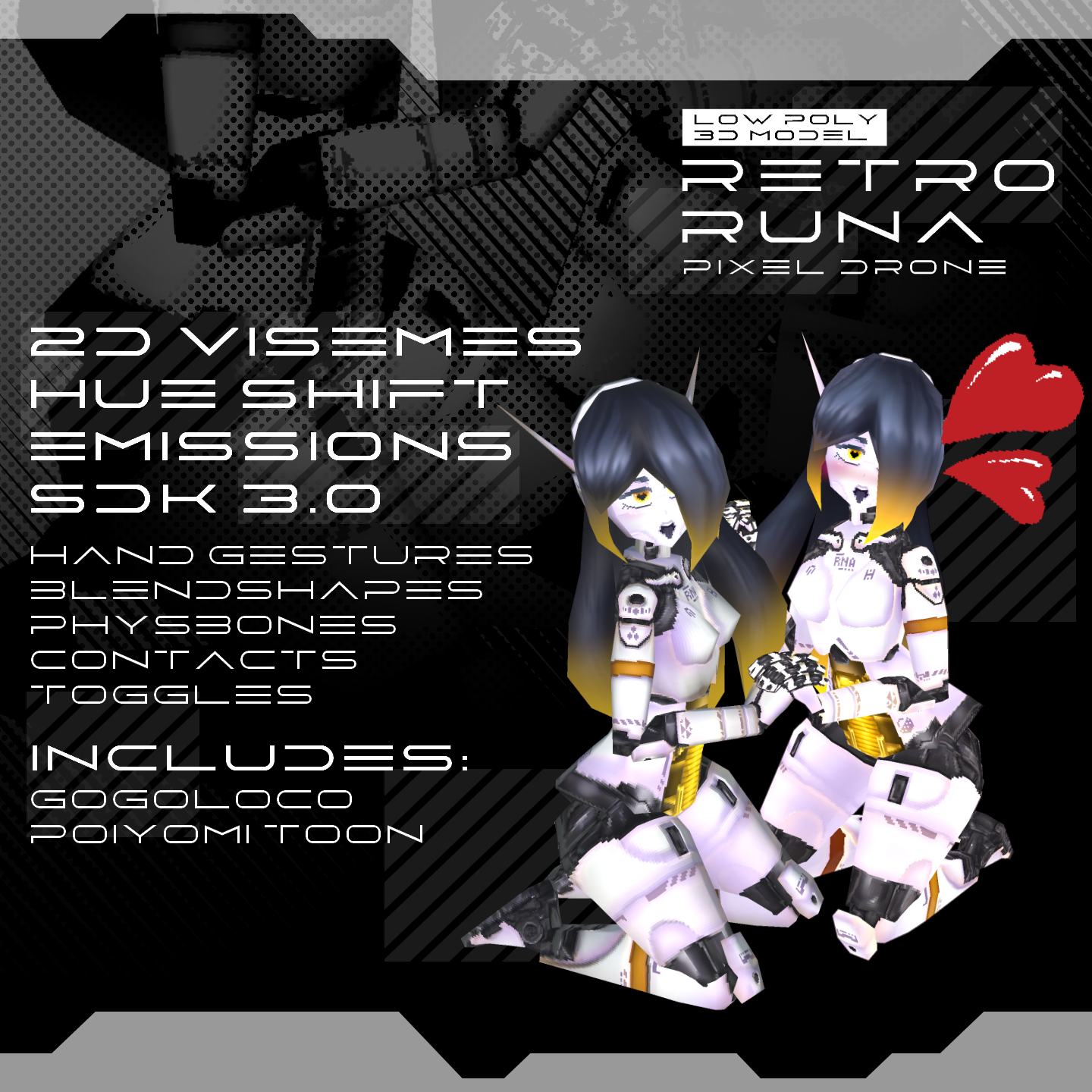 [VRC][アバター] レトロ・ルナ [Retro Runa] - Ko_Tonne - BOOTH