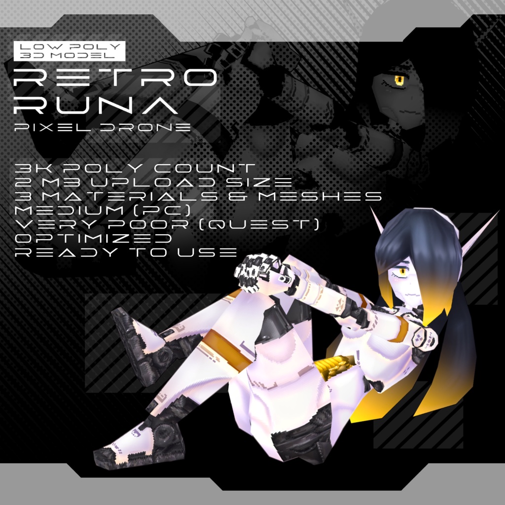 [VRC][アバター] レトロ・ルナ [Retro Runa] - Ko_Tonne - BOOTH