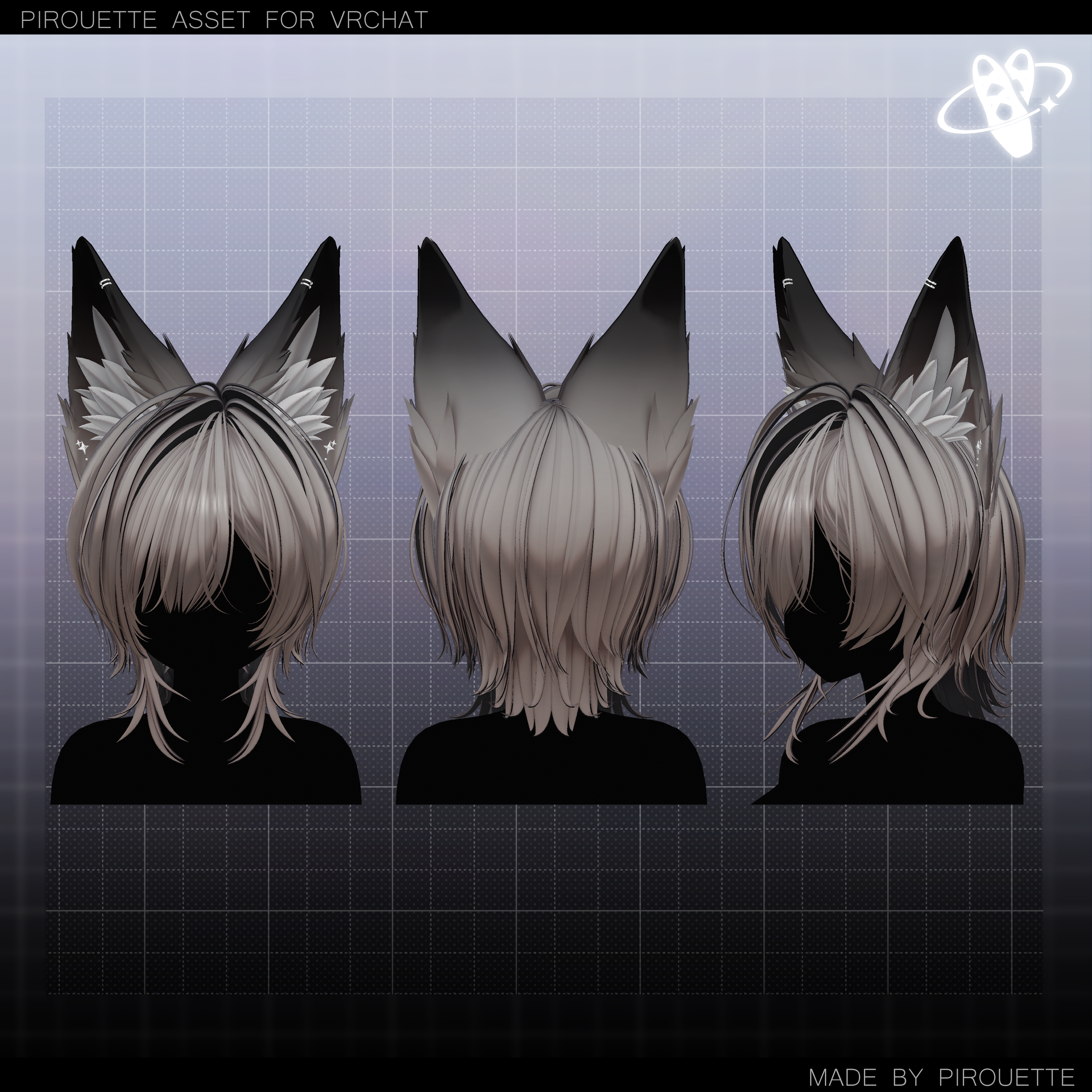 【24アバター対応】Line Wolf Hair【VRChat】 - Pirouette - BOOTH