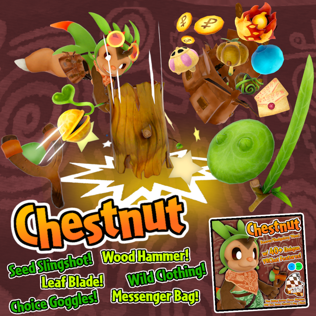 Chestnut - VRChat Furry Hedgehog/Beaver 'Mon! - speedbuiz - BOOTH