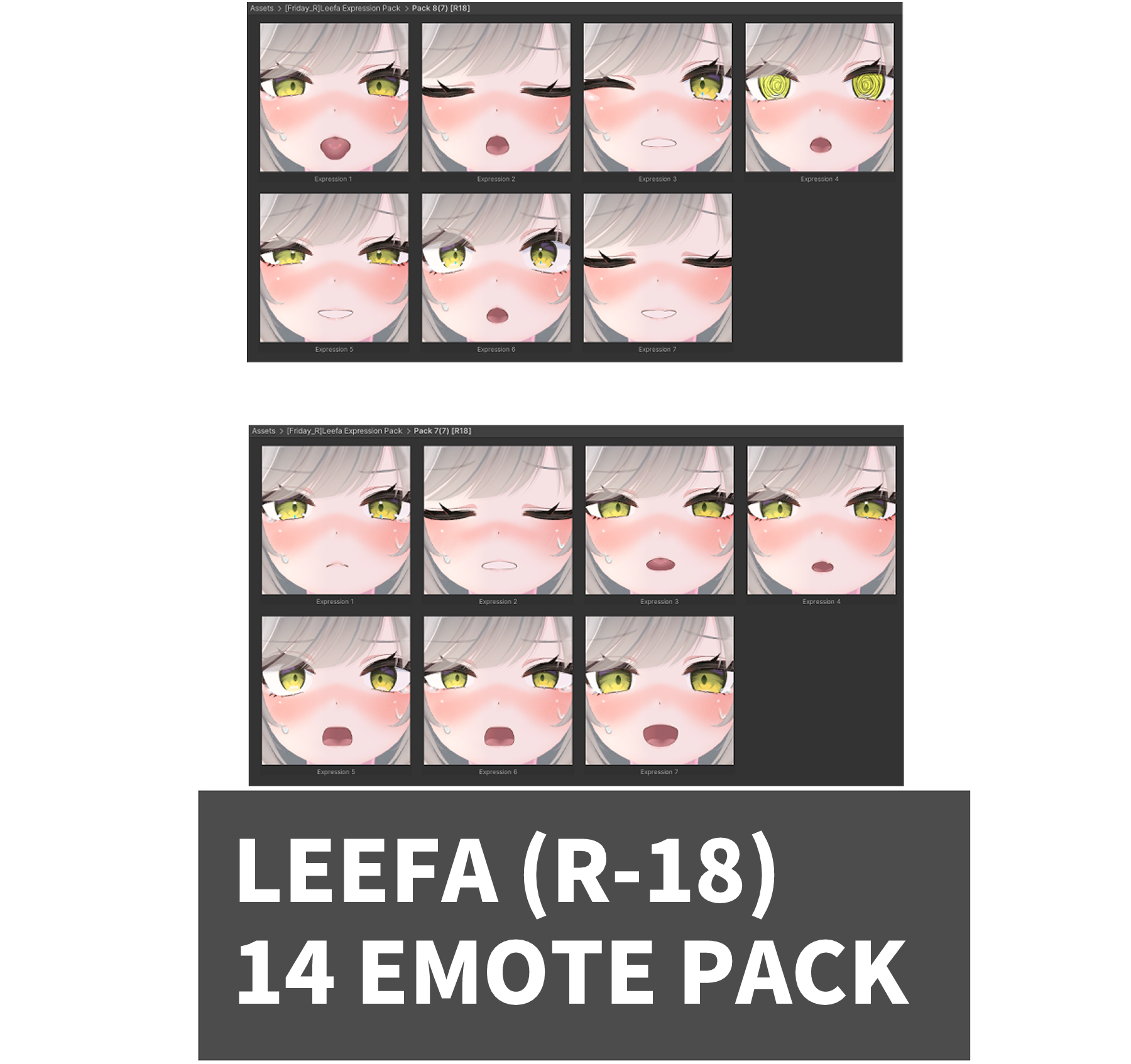 リーファ[Leefa] 3.0 SDK用42個 表情 パッケージ [42,56 Face Emote Package] - Friday ...