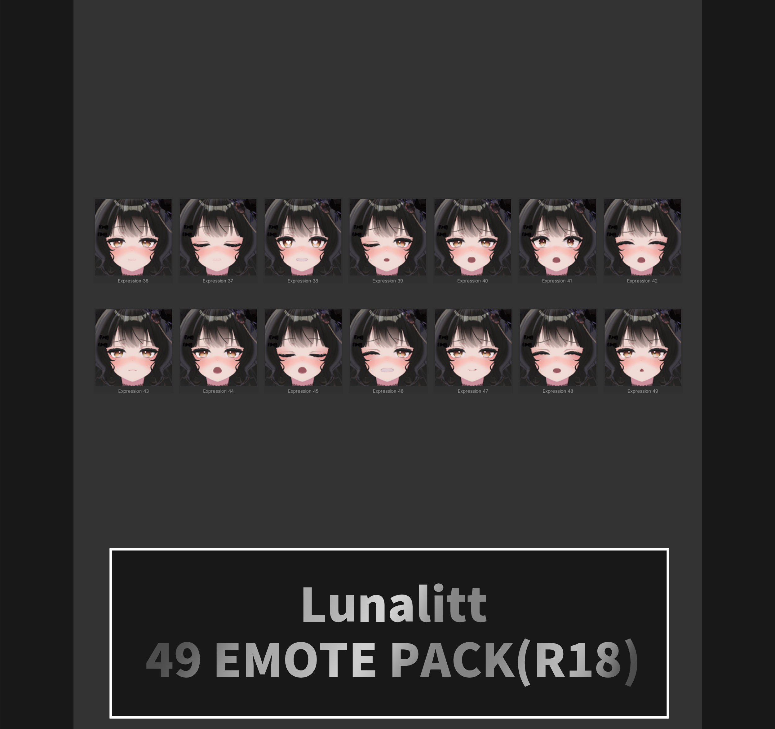 ルーナリット[Lunalitt] 3.0 SDK,VCC用 35,49個 表情 パッケージ [35,49 Face Emote Package] - Friday Shop - BOOTH