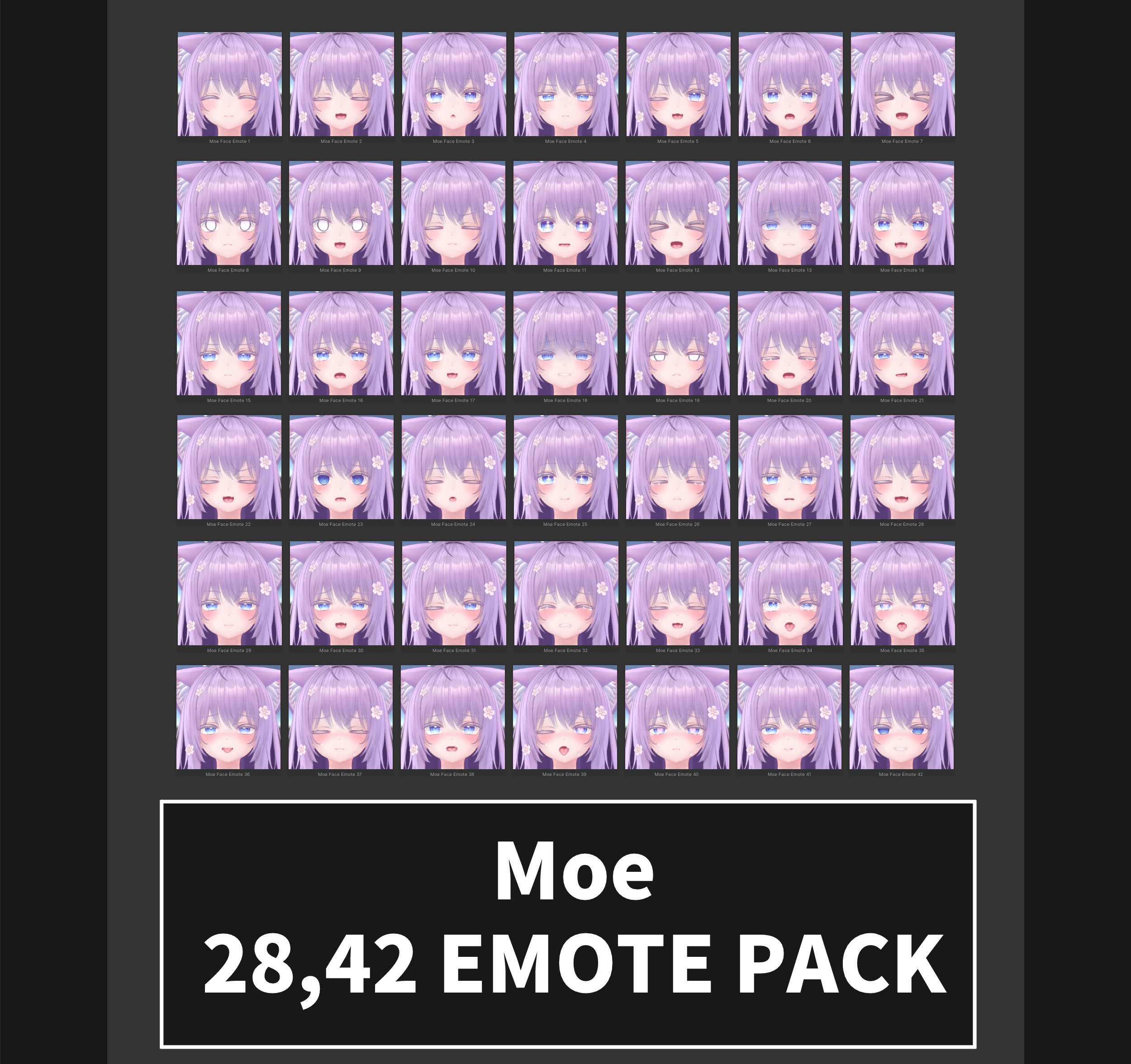萌[Moe] 3.0 SDK, VCC用 28,42個 表情 パッケージ [28,42 Face Emote Package ...