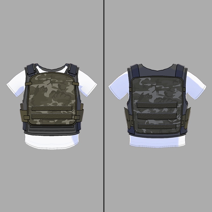 [ Tops + Hair ] Tactical Vest - Lizearu - BOOTH