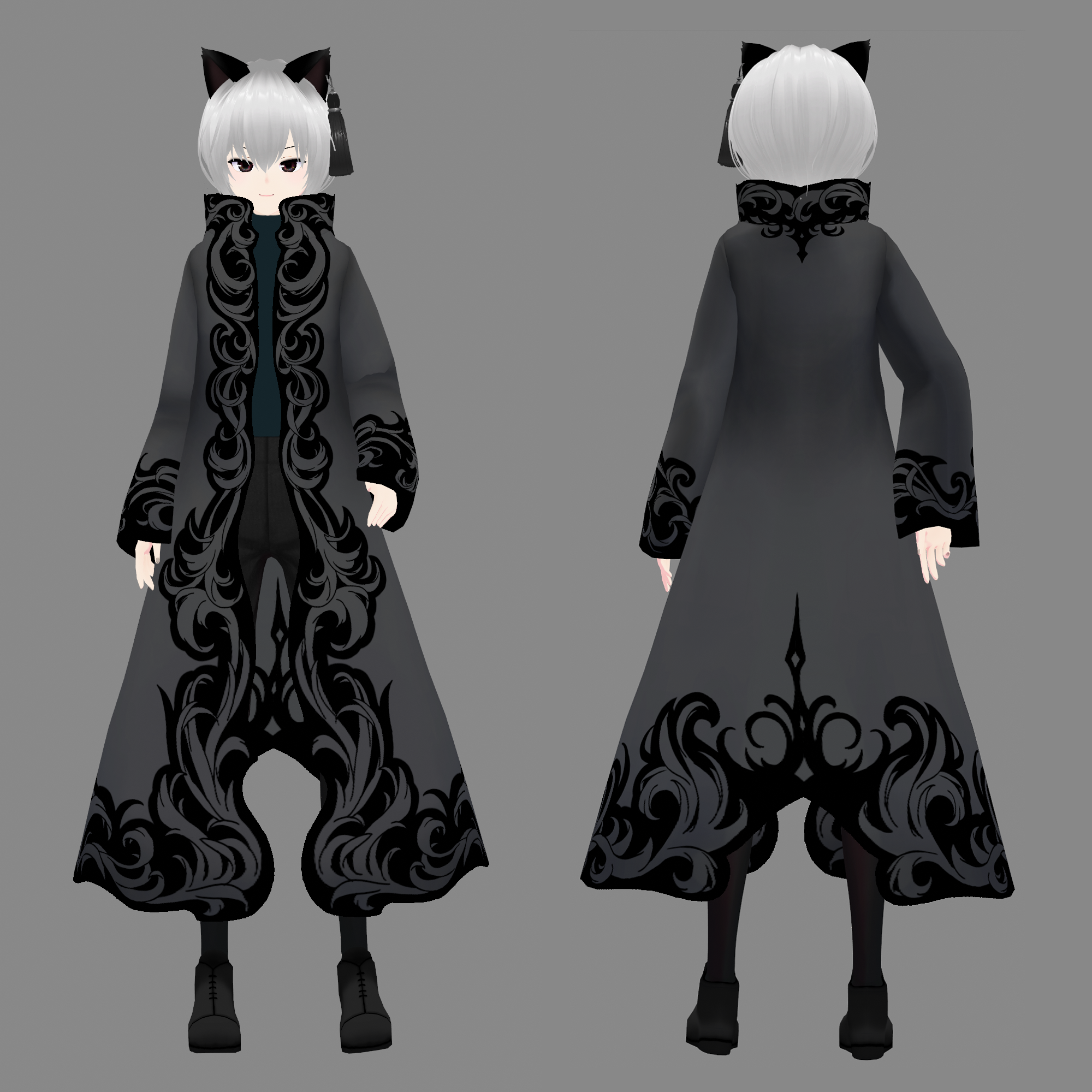 VRoid Custom Item「エングレービングカシミアコート/Engraved Cashmere Coat」 - 6666669 (a ...