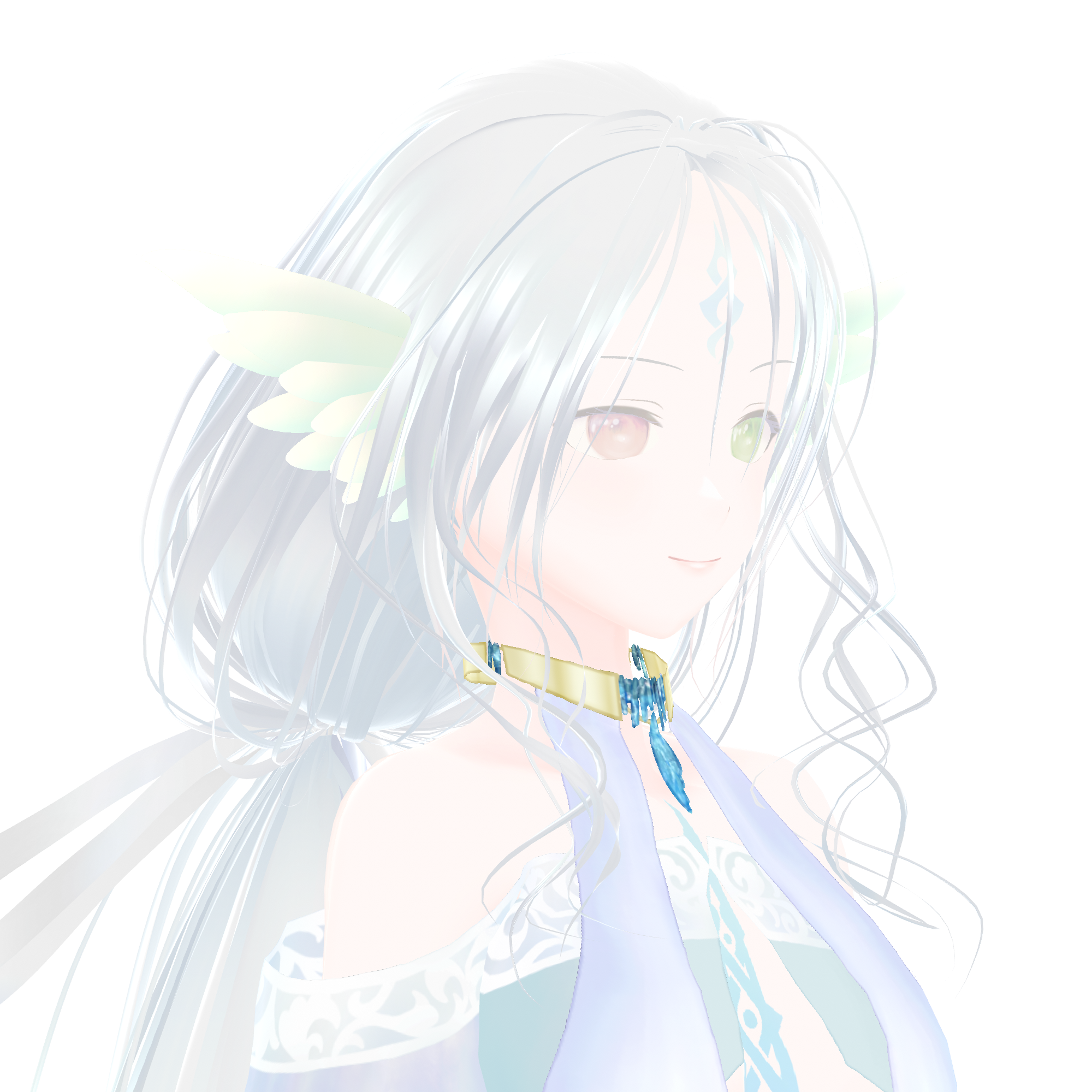 VRoid Accessory & Texture「微光の羽耳 Faintly Glowing Feather Ears」 - 6666669 ...