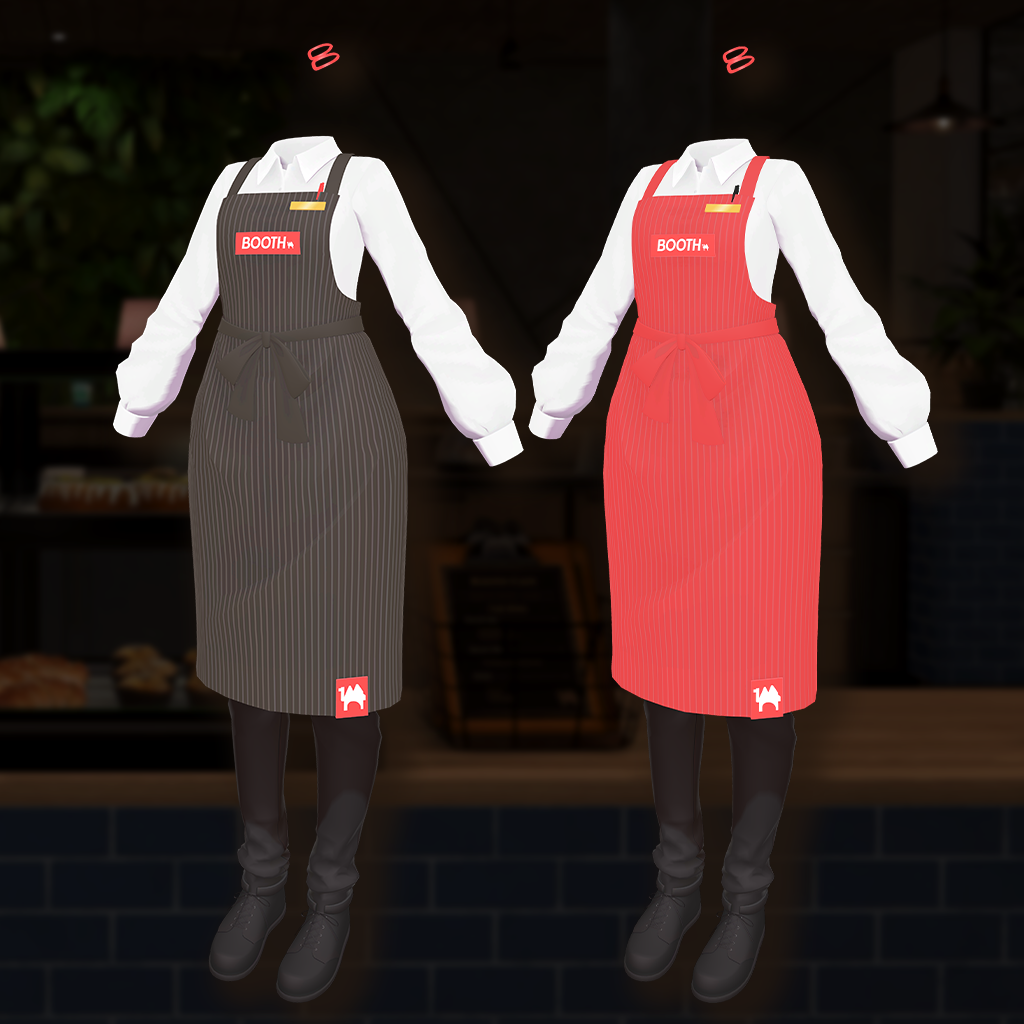 【無料/FREE】【XWear対応】BOOTH Avatar Cafe Waitress Apron - VRoid Project - BOOTH