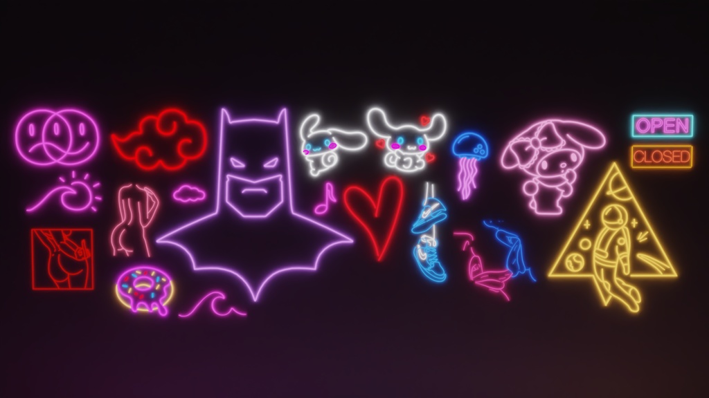 Neon Sign Pack ^^ (20) (VRChat) - Asset Corner - BOOTH